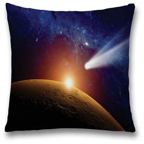 Наволочка декоративная на молнии, чехол на подушку JoyArty "Солнце на марсе" 45х45 см