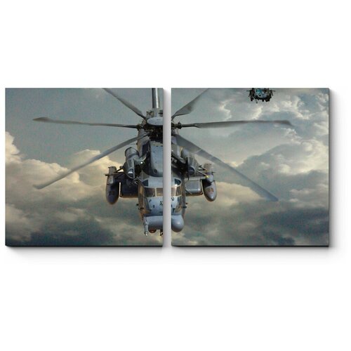 Модульная картина Вертолеты 50x25