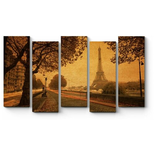 Модульная картина Винтажный Париж 190x110