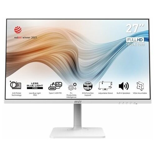 Монитор 27" MSI Modern MD272PW, IPS, Flat, 1920x1080, 75Hz, Adaptive-Sync (3PB1) (9S6-3PB19H-063)