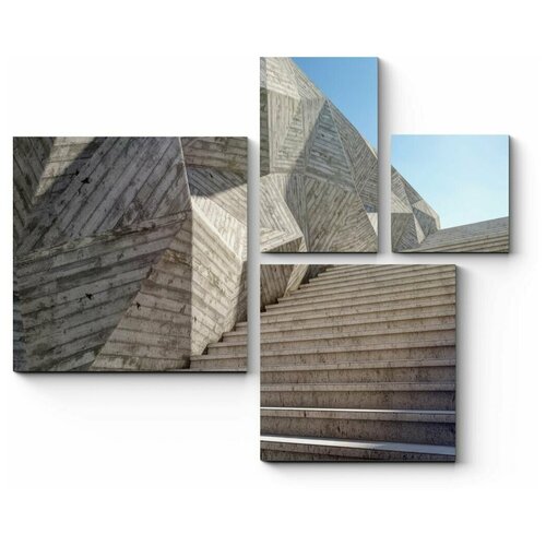 Модульная картина Элемент бетонной стены с лестницей вверх132x110