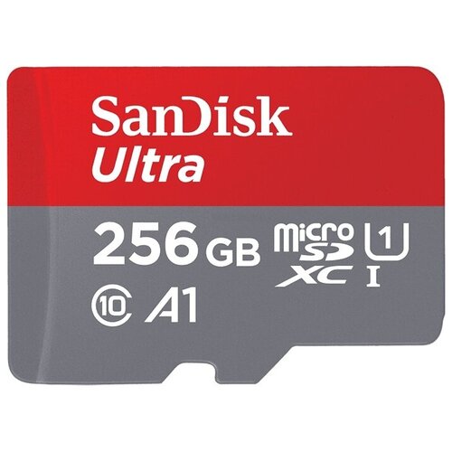 Карта памяти SanDisk Ultra microSDXC, 256GB, 100MB/s R, 4x6, 10Y