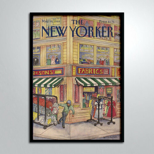 Постер в раме/Постер для интерьера/Плакат Винтажный Журнал Нью Йоркер The NEW YORKER 16 май 1988 г