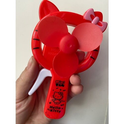 Вентилятор детский механический Hello Kitty, 15 см/ Вентилятор детский ручной/ Детский механический мини-вентилятор | Ветерок /
