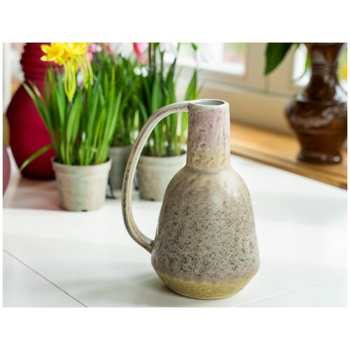 Керамическая ваза тройяна, бежевая, 20х11.5 см, Edelman
