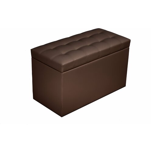 Пуфик Квадро 2, БонМебель, коричневый, 74х36х44, пуф с ящиком для хранения, экокожа, пуфик в прихожую, мебель