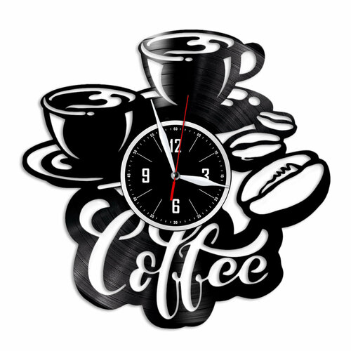Coffee - настенные часы из виниловой пластинки