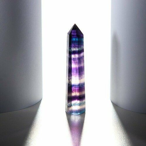 Кристалл из натурального камня «Фиолетовый флюорит», высота: от 6 до 7 см (комплект из 2 шт)