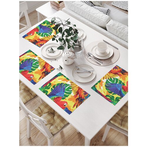Комплект салфеток JoyArty "Тропический попугай Ара" для сервировки стола (32х46 см, 4 шт.)