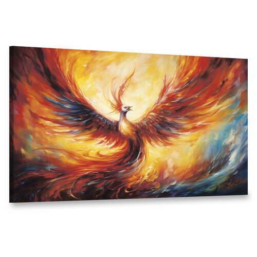 Интерьерная картина 100х60 "Пламенный танец Феникса"