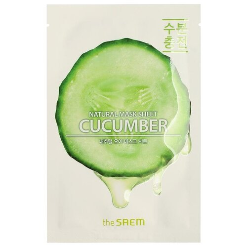 The Saem тканевая маска Natural Cucumber, 20 г, 21 мл