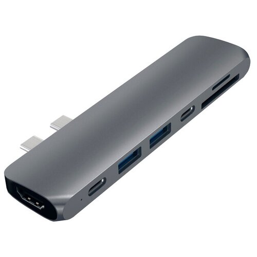 USB-концентратор  Satechi Aluminum Type-C Pro Hub Adapter, разъемов: 4, space gray