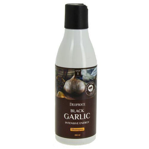 Deoproce шампунь Black garlic Intensive energy с экстрактом черного чеснока, 200 мл