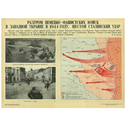 Шестой сталинский удар, советские плакаты армии и флота, 20 на 30 см, шнур-подвес в подарок