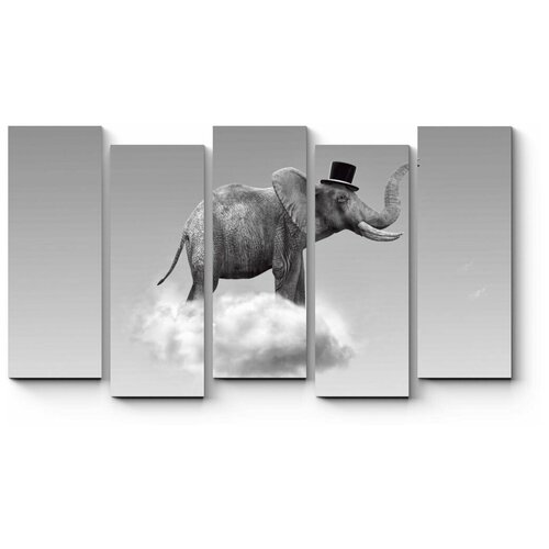 Модульная картина Летающий слон 200x116