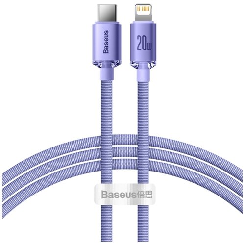 Кабель для передачи данных / быстрой зарядки / Baseus Crystal Shine Series USB Type C to Lightning 20 Вт 1.2 м, Purple CAJY000205