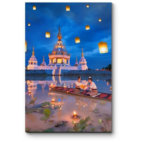 Модульная картина Фестиваль плавающих фонариков, Тайланд50x75