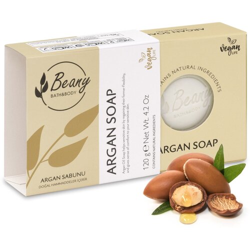 Мыло Beany твердое натуральное турецкое "Argan Oil Soap" с аргановым маслом