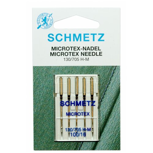 Игла/иглы Schmetz Microtex 130/705 H-M 100/16 особо острые, золотистый, 5 шт.