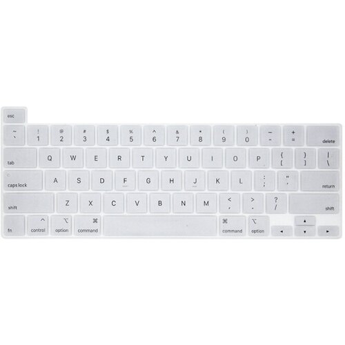Накладка на клавиатуру для Macbook Pro 16 2019/Pro 13 2020-2022 серебристая, анг. раскладка (US)