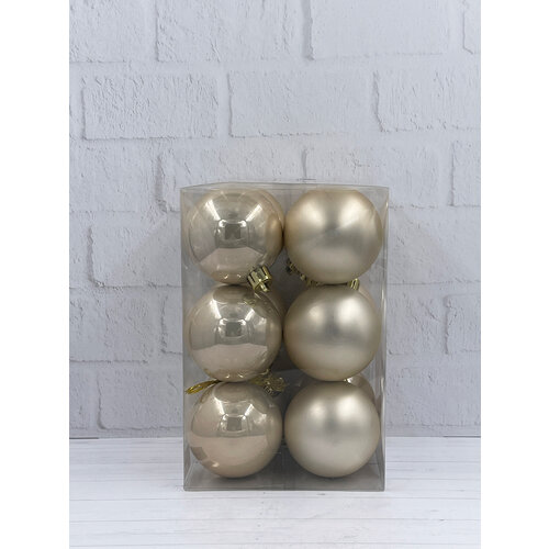 Набор елочных шаров CHRISTMAS DELUXE ШАР, белое золото, 6 см, 12 шт.
