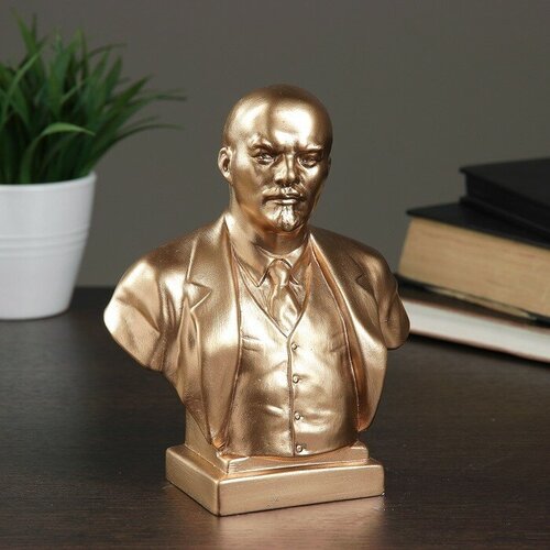 Хорошие сувениры Бюст Ленин большой бронза, золото, 8х14х18см