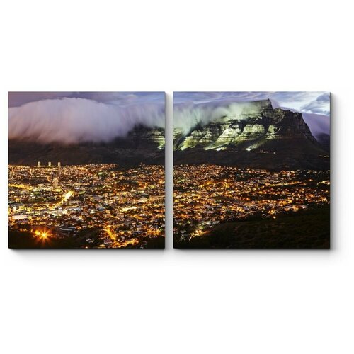 Модульная картина Ватные облака в горах Кейптауна 80x40