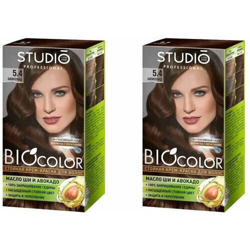 Крем-краска для волос Studio (Студио) Professional BIOcolor, тон 5.4 - Шоколад х 2шт
