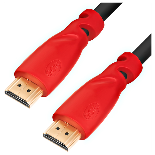 GCR Кабель 1.0m HDMI 1.4, красные коннекторы, 30/30 AWG, позолоченные контакты, FullHD, Ethernet 10.2 Гбит/с, 3D, 4K, экран (GCR-HM350-1.0m)