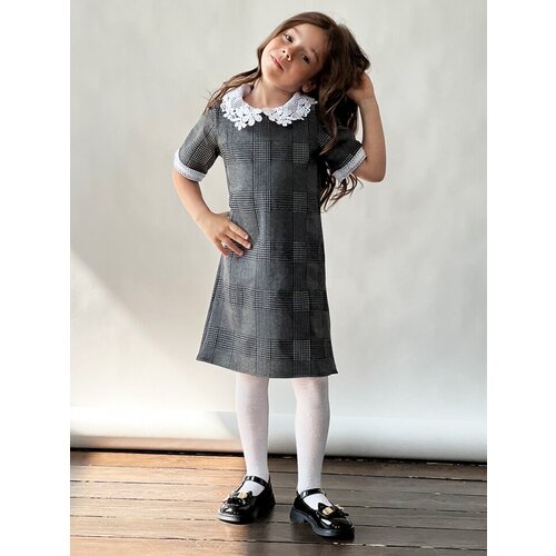 Школьное платье Бушон, размер 128-134, серый