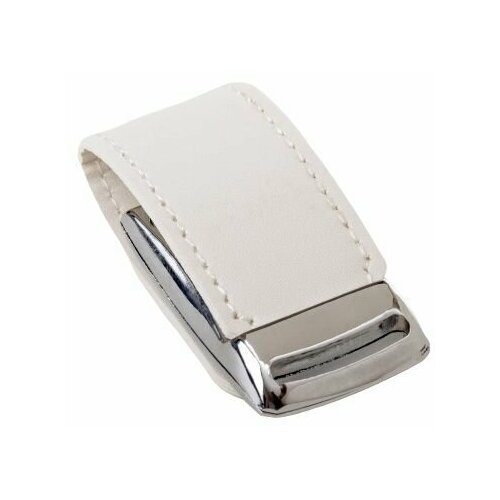 Подарочная флешка кожаная широкая на магните белая, оригинальный сувенирный USB-накопитель 16GB