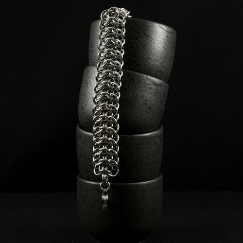 Браслет-цепочка Алёна Китаева, 1 шт., размер 19 см, диаметр 5 см, серебряный