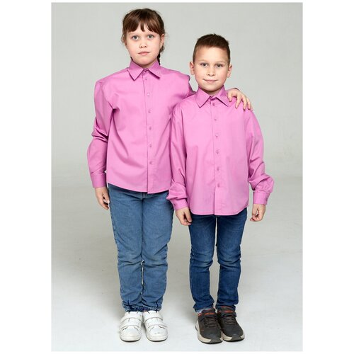 Школьная рубашка IRINA EGOROVA, размер 146, фиолетовый