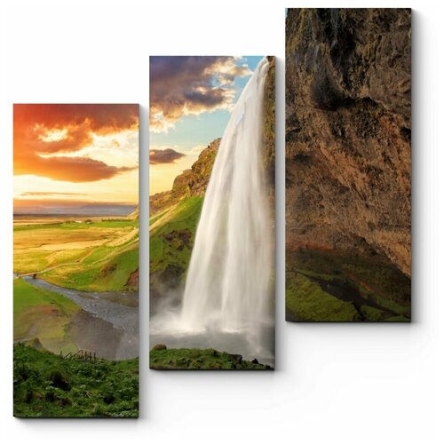 Модульная картина Живописный водопад в Исландии 60x64