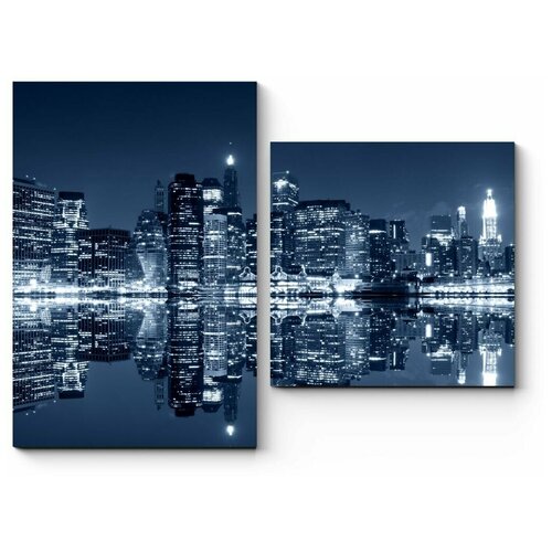 Модульная картина Манхэттен ночью, Нью-Йорк 110x83