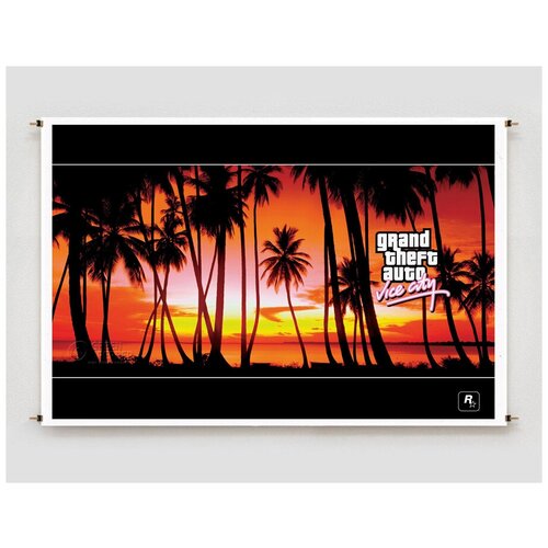 Постер плакат для интерьера "Компьютерная игра: Grand Theft Auto: Vice City. GTA" / Декор дома, офиса, комнаты, квартиры A3 (297 x 420 мм)
