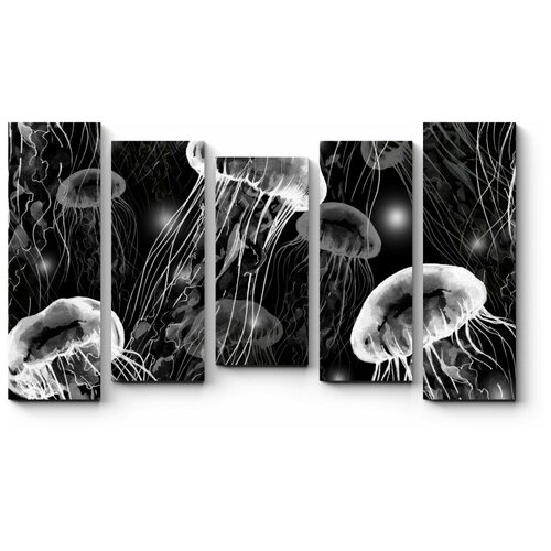 Модульная картина Черно-белые медузы 90x54