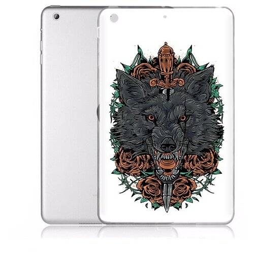 Чехол задняя-панель-накладка-бампер MyPads красивый злой волк для Apple iPad Air (2013)-A1474/A1475/A1476 противоударный