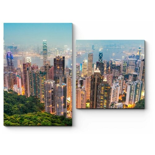 Модульная картина Панорама Гонконга 70x53