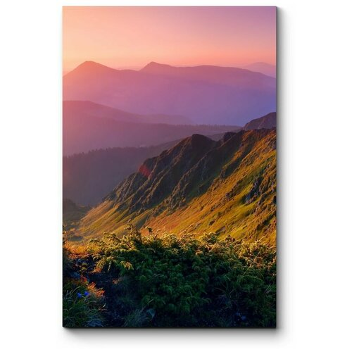 Модульная картина Летний пейзаж в горах на рассвете 60x90