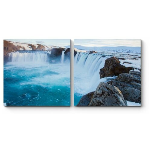 Модульная картина Знаменитый водопад Годафосс, Исландия40x20