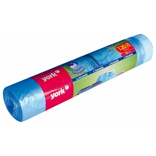Мешки для мусора York 120 л, 10 шт., голубой