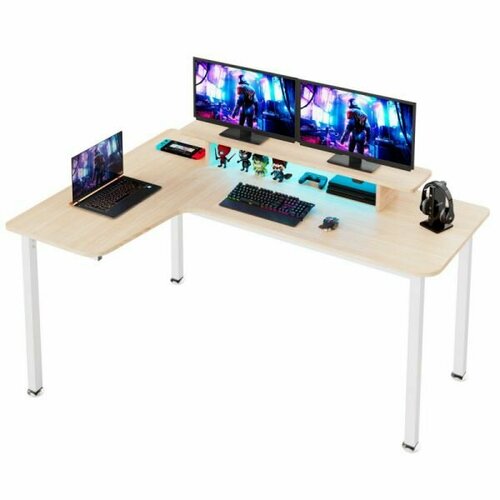 Компьютерный стол угловой Eureka L60L-MW Maple левосторонний, 155.4 х 110 х 90.9 см, 2 отверстия для кабелей, вес 29.8 кг