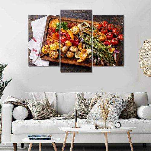 Модульная картина/Модульная картина на холсте/Модульная картина в подарок/запеченные овощи-baked vegetables120х80