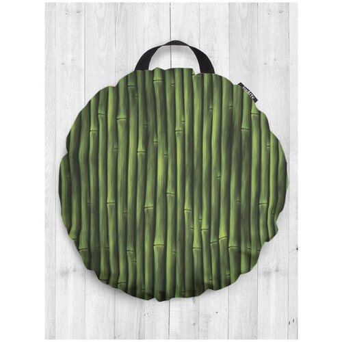 Декоративная подушка сидушка JoyArty "Бамбуковые стебли" на пол круглая, 52 см