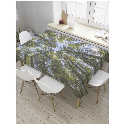 Скатерть прямоугольная JoyArty на кухонный стол "Смыкание крон" из оксфорда, 180x145 см