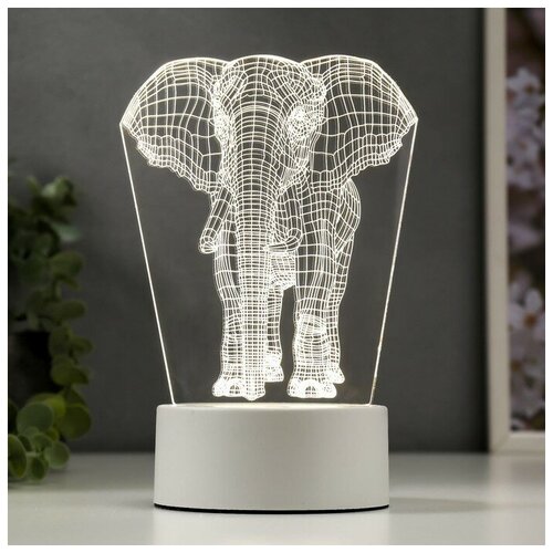 Светильник "Слон" LED белый от сети 9,5х12,5х19см RISALUX