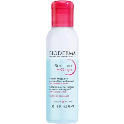 BIODERMA LABORATOIRE DERMATOLOGIQUE Сенсибио H2O Двухфазное мицеллярное средство для очищения глаз и губ, 125 мл