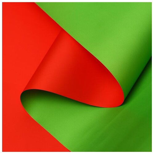 Пленка матовая 57см*10м Оранжево-красный+изумрудный зелёный 5416497