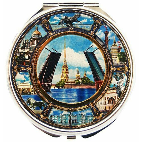 Подарки Карманное зеркальце "Мост и Санкт-Петербургские виды"